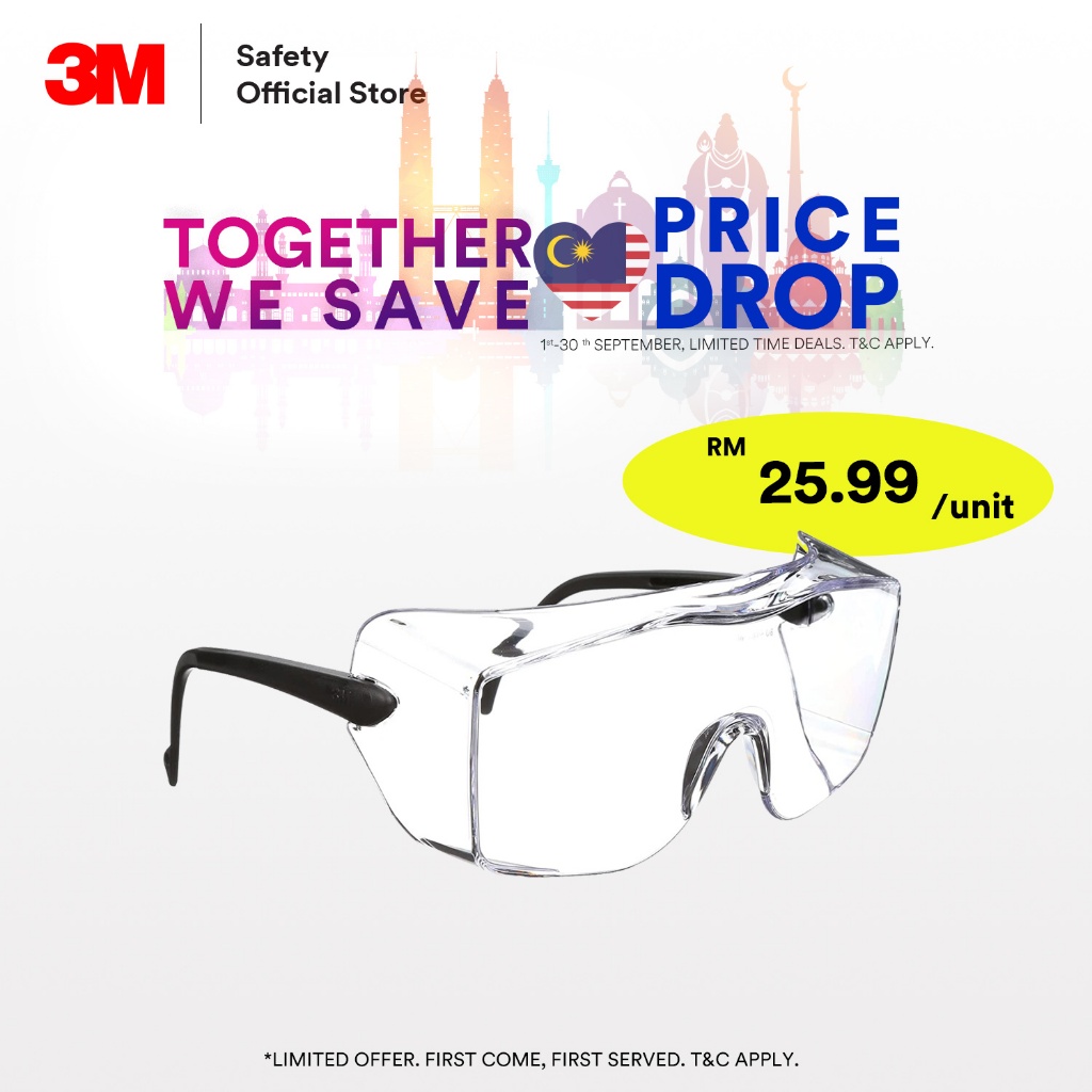 3M™ OX1000 Safety Eyewear 12163 / Over Spectacle / Protective Glasses ...