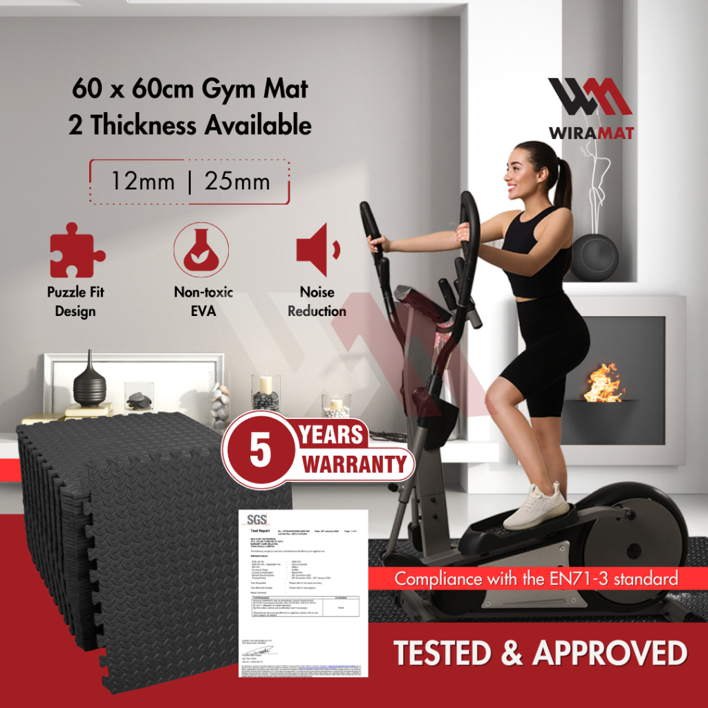 WiraMat™ Tikar Lantai 60x60cm Anti Selip Puzzle Interlocking Untuk ...