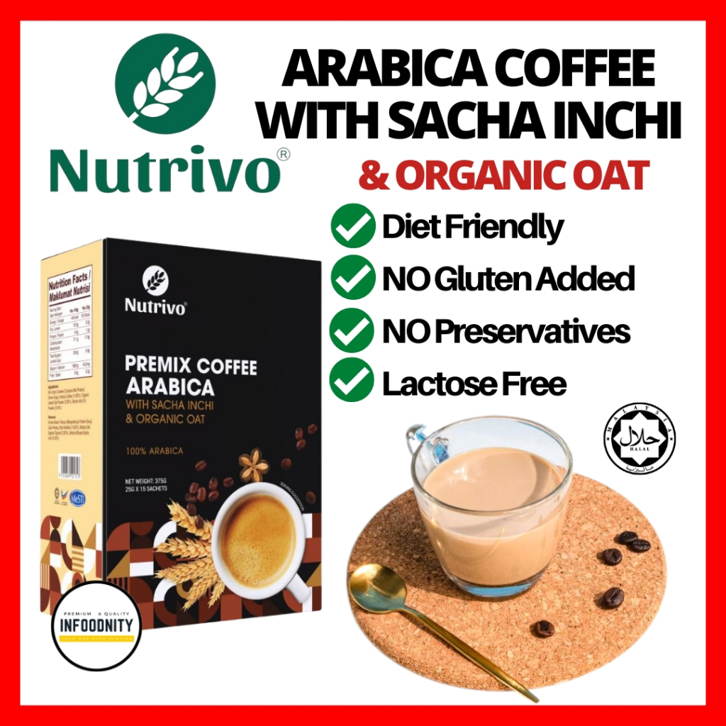 NUTRIVO Luscious Premix Coffee Arabica Coffee with Sacha Inchi ...