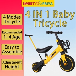 ANNS 3IN1 Baby Tricycle Kids Bycycle Stroller Children Bike Balance Car Balance Bike Basikal ...