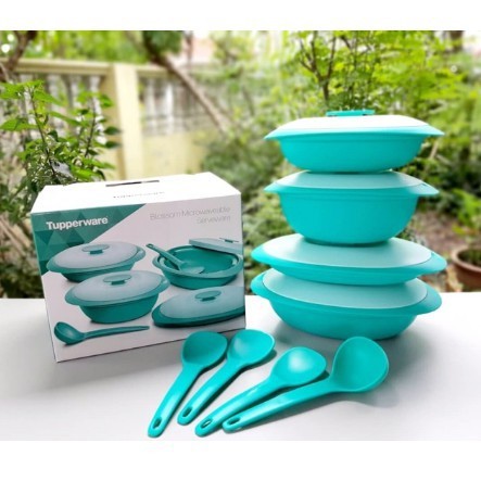 Tupperware Brands Blossom Server Turquoise Set | Shopee Malaysia