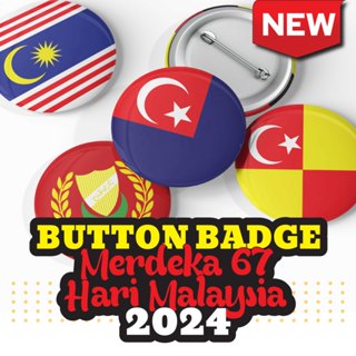 Button Badge Hari Malaysia / Malaysia Merdeka 67 2024 / Hari Kebangsaan 67 2024 / Bendera ...