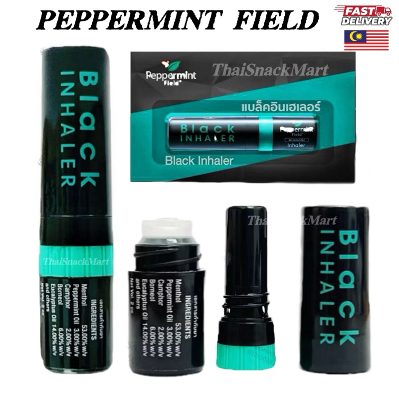 Peppermint Field Aromatic Inhaler Black Inhaler With Oil 2cc (2 in 1 ...