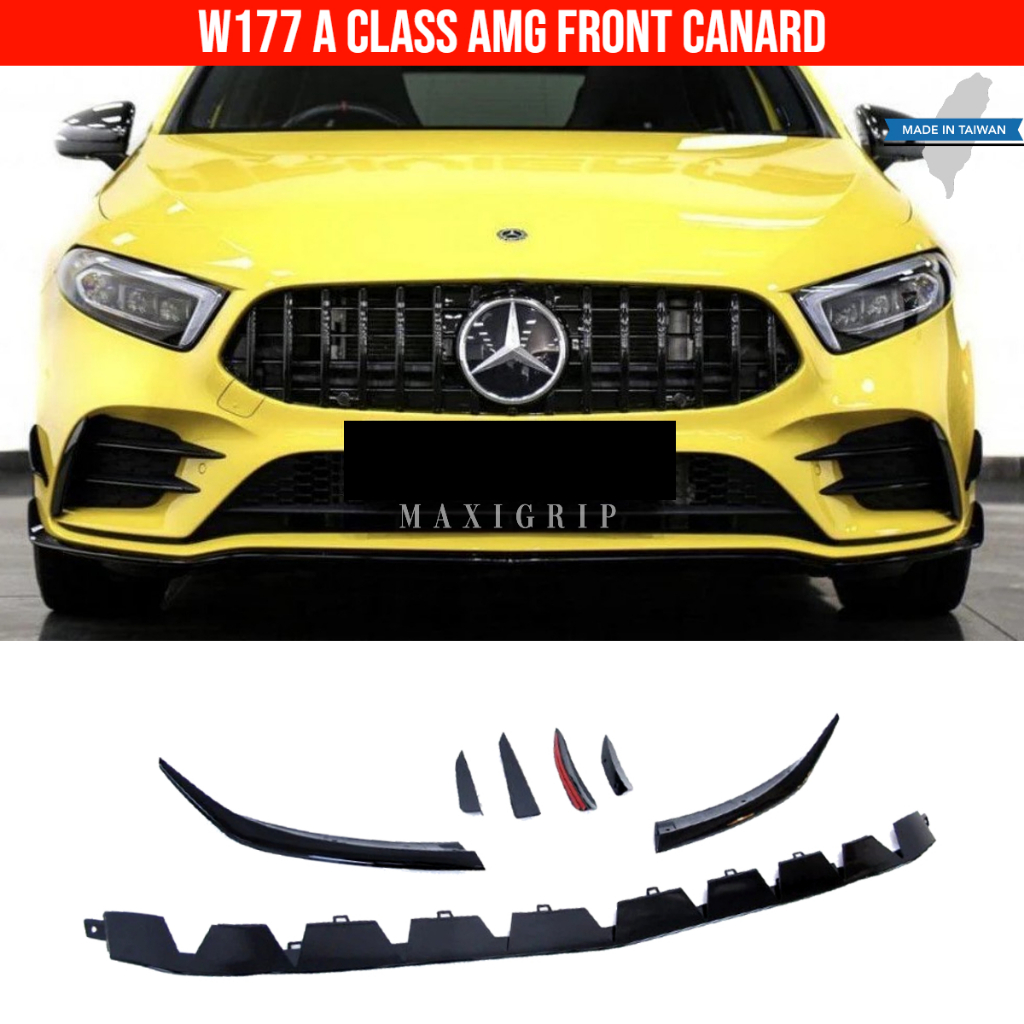 Mercedes benz W177 A class AMG A35 front canard splitter lip fog light ...
