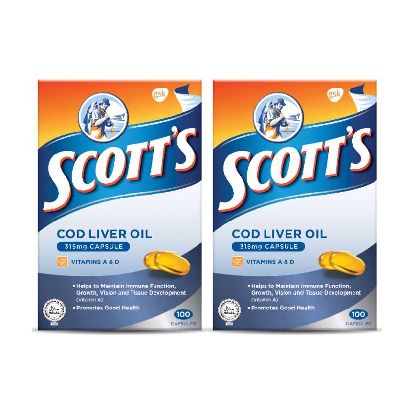 SCOTT'S COD LIVER OIL CAPS 100SX2 EXPIRY 2025/08 | Shopee Malaysia
