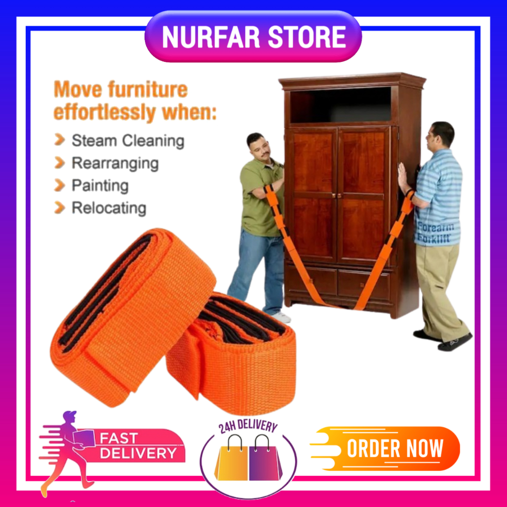 Forearm Forklift Lifting & Back Moving Straps Team strap Moving Heavy Carry/ Tali Angkat Barang ...