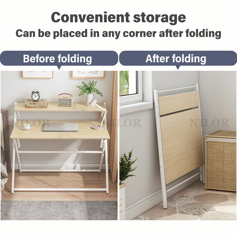 【Installation-free】Folding Table Portable Study Table Writing Desk Home ...