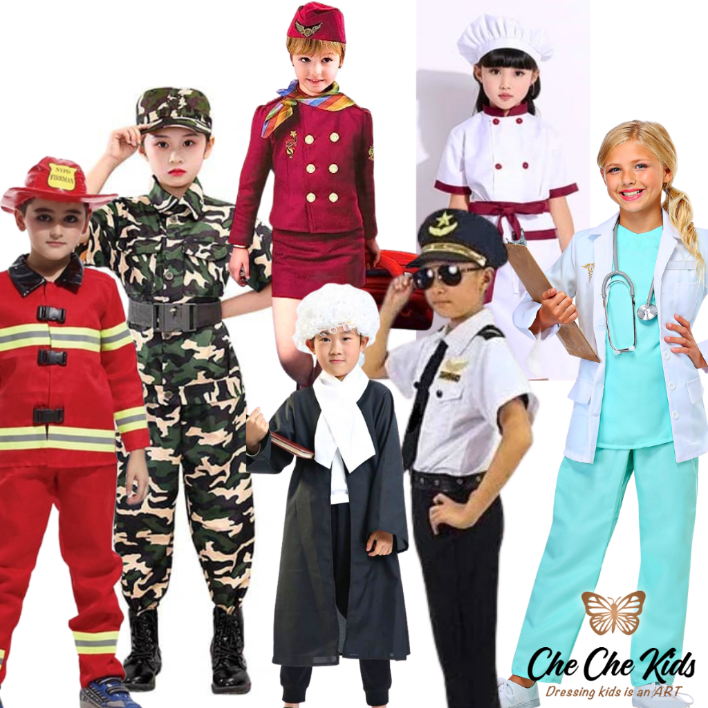 Kids Bomba Doctor Pilot Chef Kerjaya Costume Astronaut Uniform Tentera ...