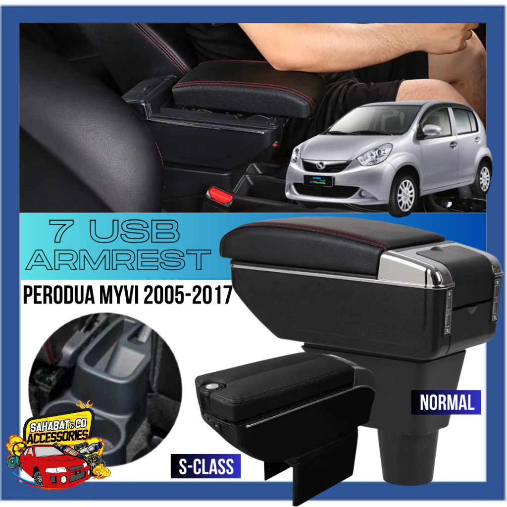 Perodua Myvi /Myvi Lagi Best/Myvi SE 2008-2016 USB ARMREST ADJUSTABLE 7 ...
