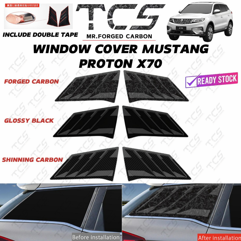 TCS PROTON X70 CAR TRIANGLE WINDOW COVER MUSTANG DESIGN ACCESSORIES ...
