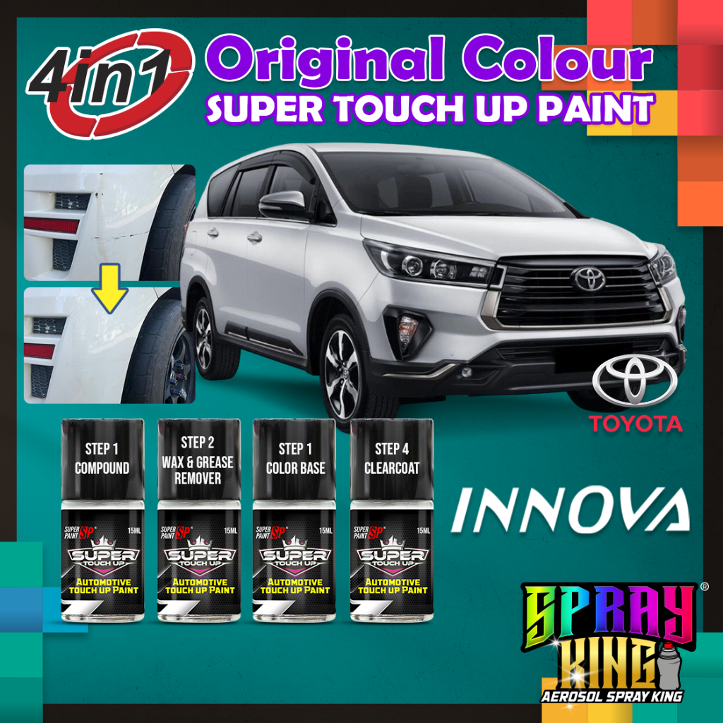 Toyota Innova Original Touch Up Paint 4 IN 1 Combo Set DIY Scratch ...