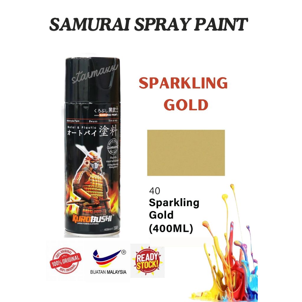 [SAMURAI] SPRAY PAINT 040 Sparkling Gold | Shopee Malaysia