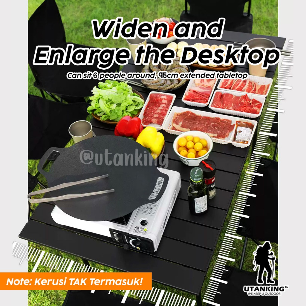 UtanKing™ Foldable Camping Table Egg Roll Meja Makan Outdoor Picnic BBQ ...