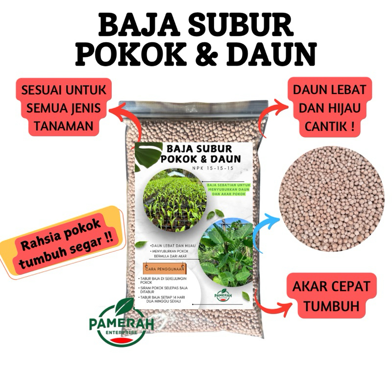 Baja subur/baja pokok/baja anak/ NPK 15-15-15 REPACK / Baja Sebatian ...