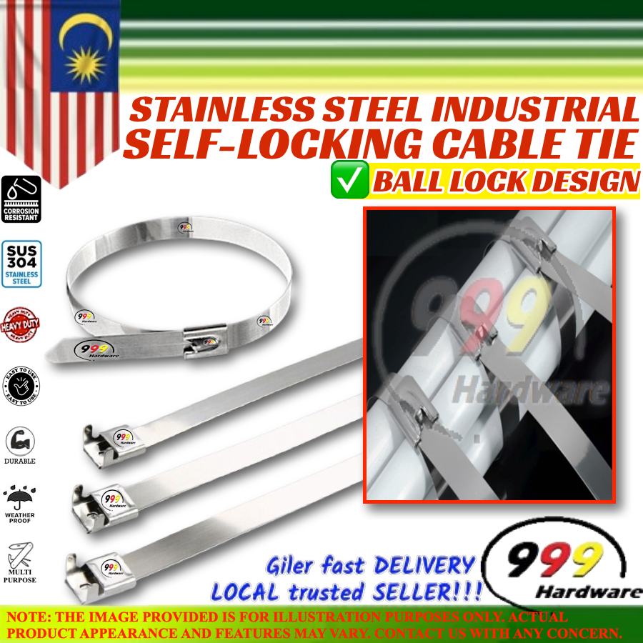 999 SUS304 Industrial Self Locking Cable Ties/ Zip Ties/ Wire Tie ...