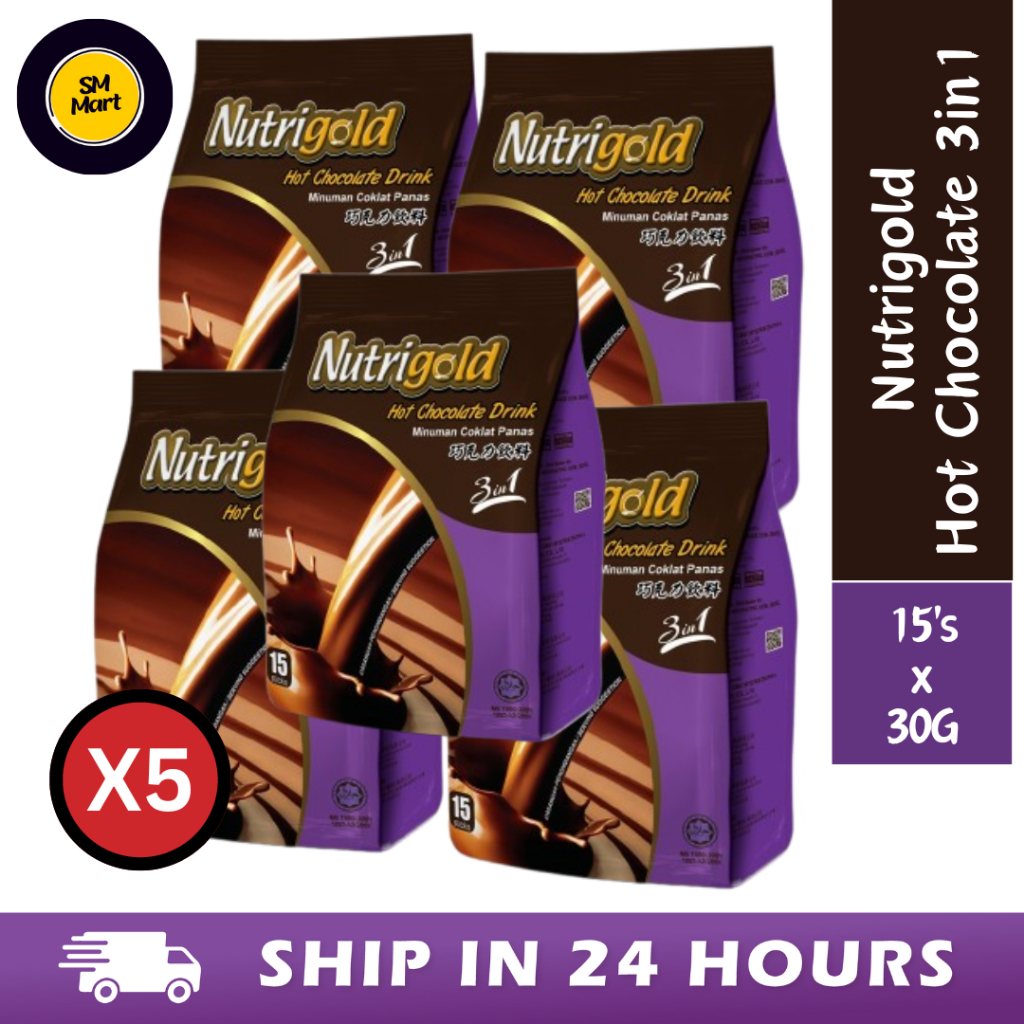 NUTRIGOLD Instant 3 in 1 Chocolate / Cocoa Drink - 30g x 15 sticks ...
