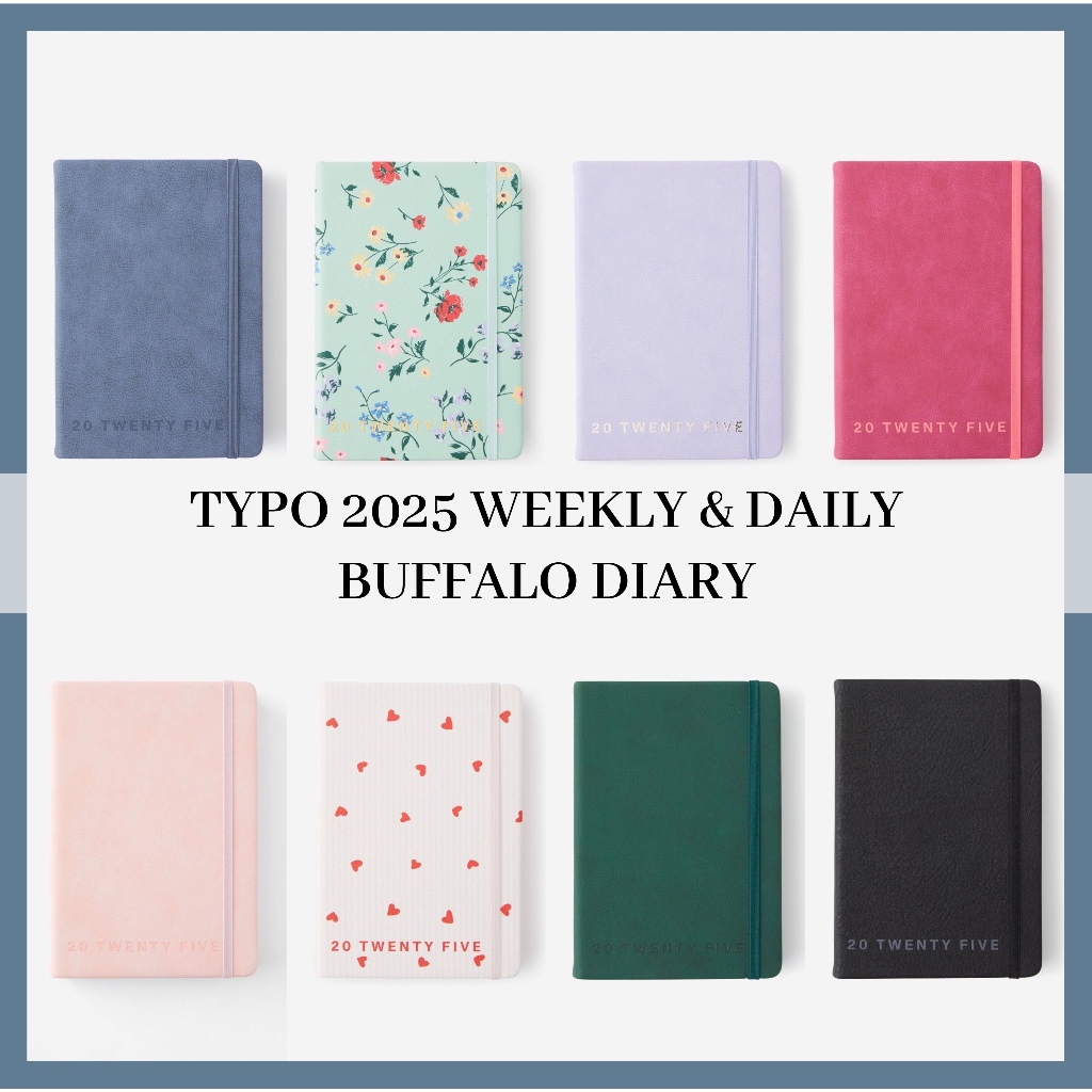 TYPO x Planner / Undated & Year 2025 A5 & A6 Weekly Daily Buffalo Diary ...