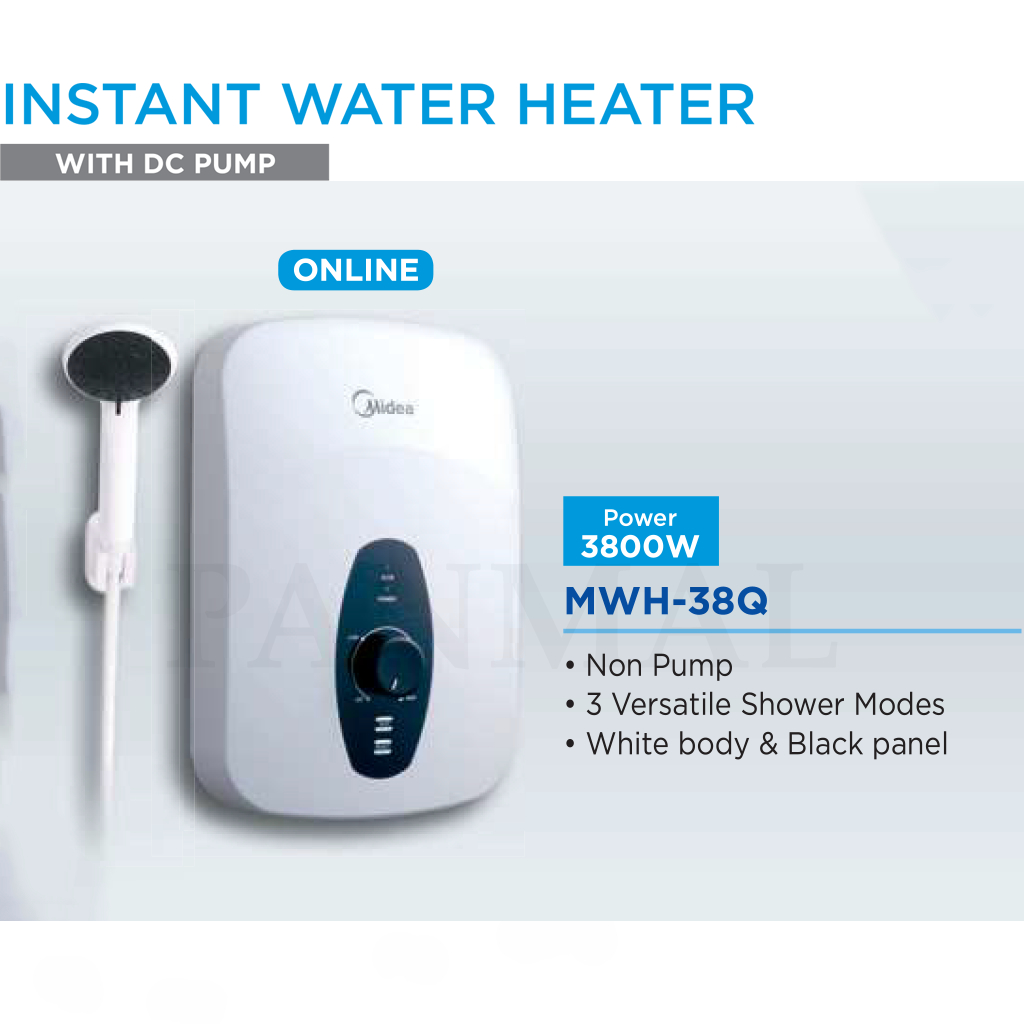 Midea Water Heater Non Pump MWH-38Q/MWH-38P3 (WHITE) | Shopee Malaysia