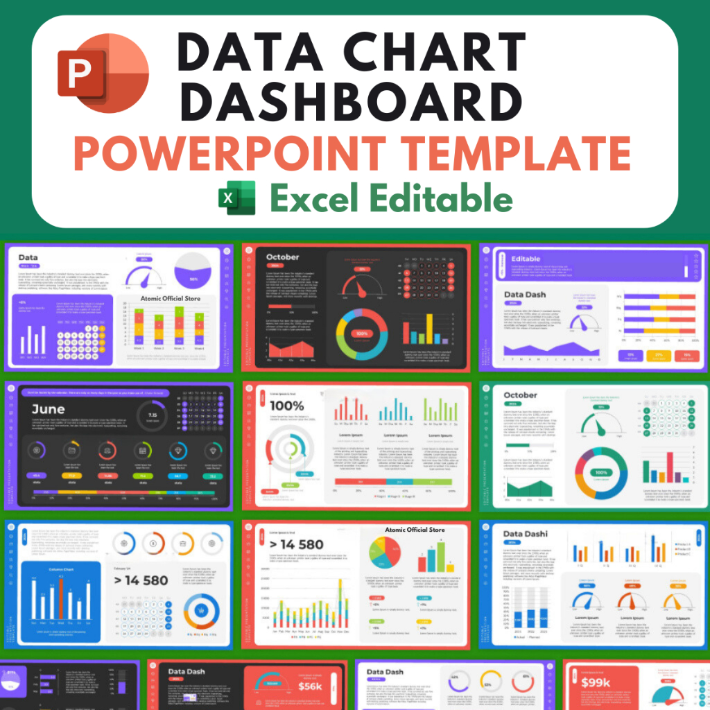 🔥INSTANT🔥 Data Chart Interactive Dashboard Powerpoint Template ( Excel ...