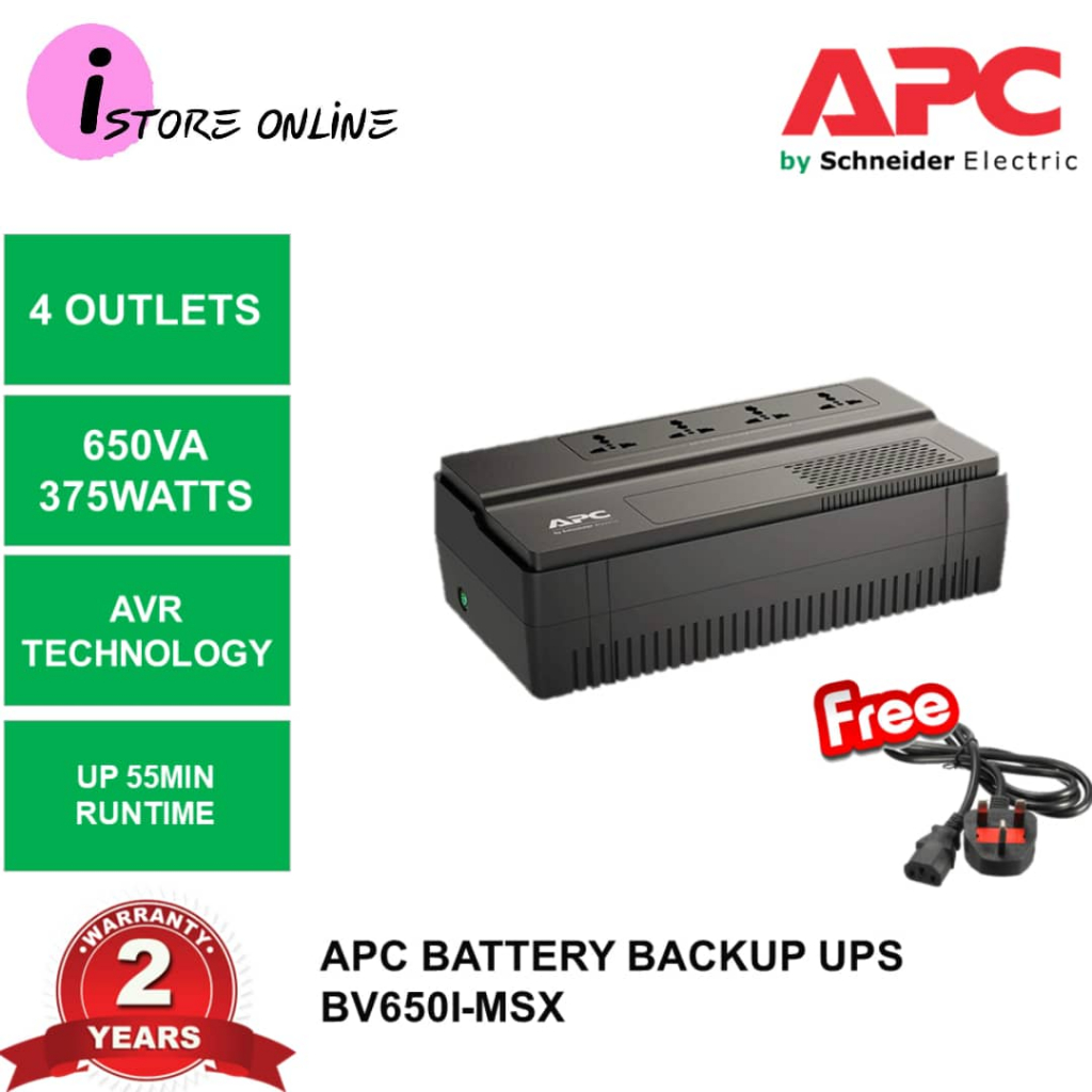 APC BV650I-MSX Backup Battery Backup Easy-Ups With Automatic Voltage ...