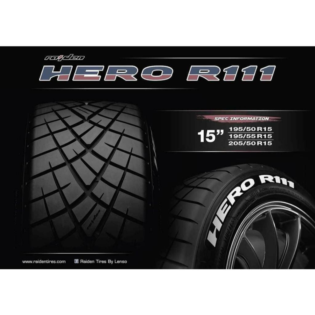 🆕 Tayar Tyre Tire Semi Slick Raiden Hero R111 195/50R15 195/55R15 205 ...