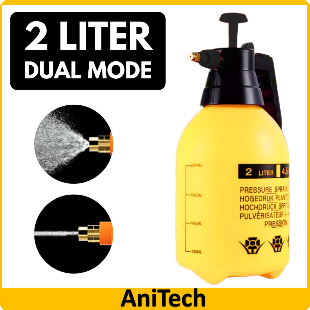 2 Liter Multi-Purpose Pressure Hand Pump Sprayer Gardening Tool Water ...