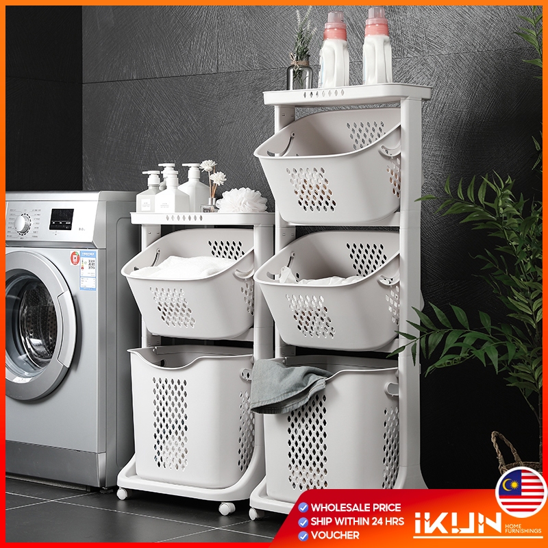 Multifunctional Laundry Basket with Wheels 2/3/4 Layers Optional ...