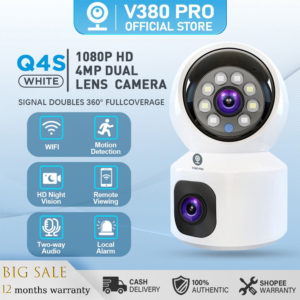 V380 PRO CCTV Camera 1080P Dual Lens Wireless Home Security IP Camera ...