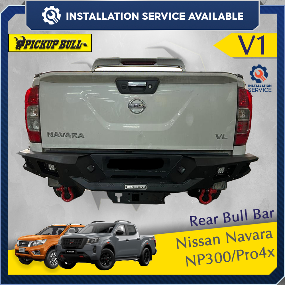 Navara NP300 Rear Bull Bar Metal NP300 Bull Bar Belakang V1 | Shopee ...