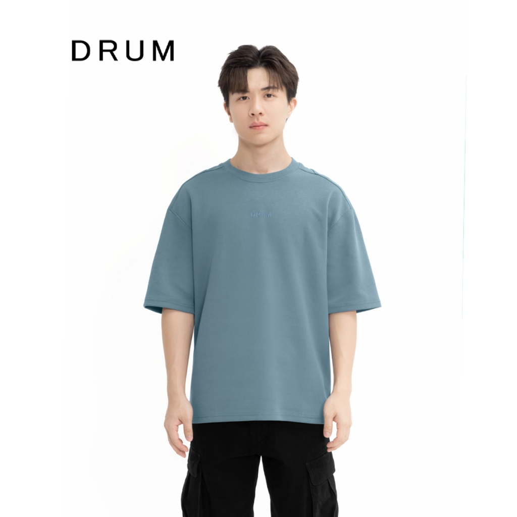 DRUM SELECT Beats Embroidery Oversized Tee- Blue/Dark Grey | Shopee ...
