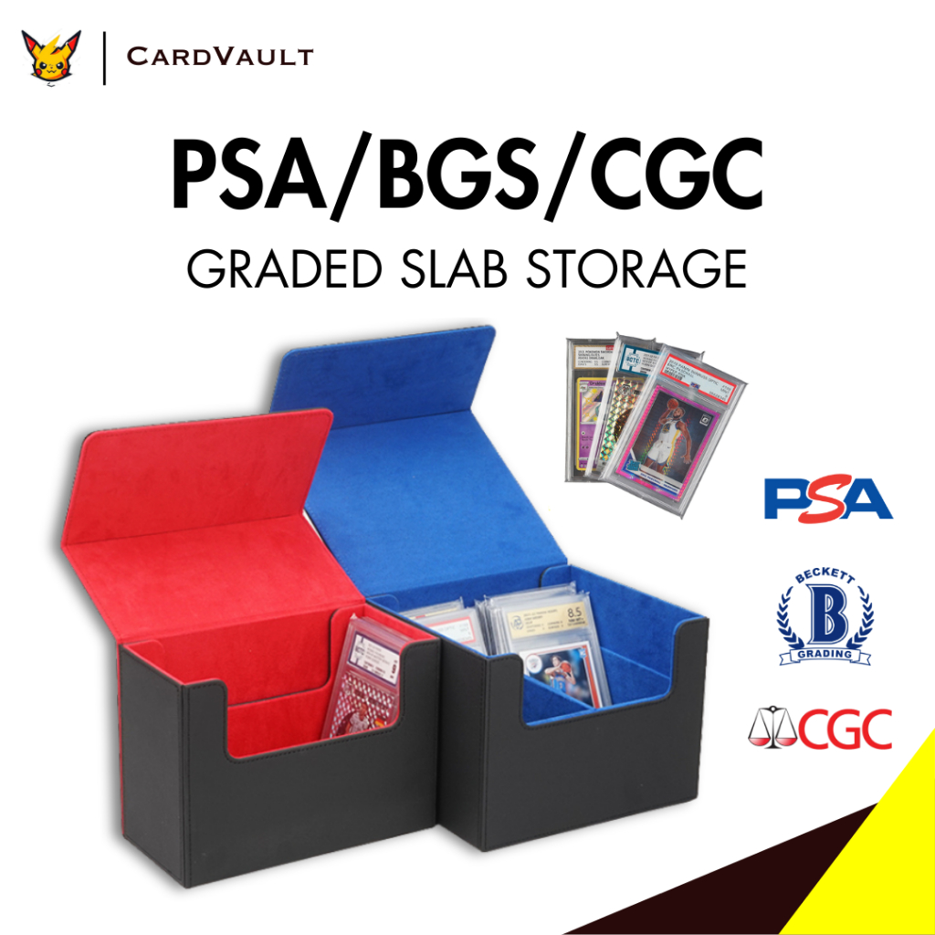 PSA/BGS/CGC Graded Card Storage Box - PU Leather Pokemon TCG Deck Box ...