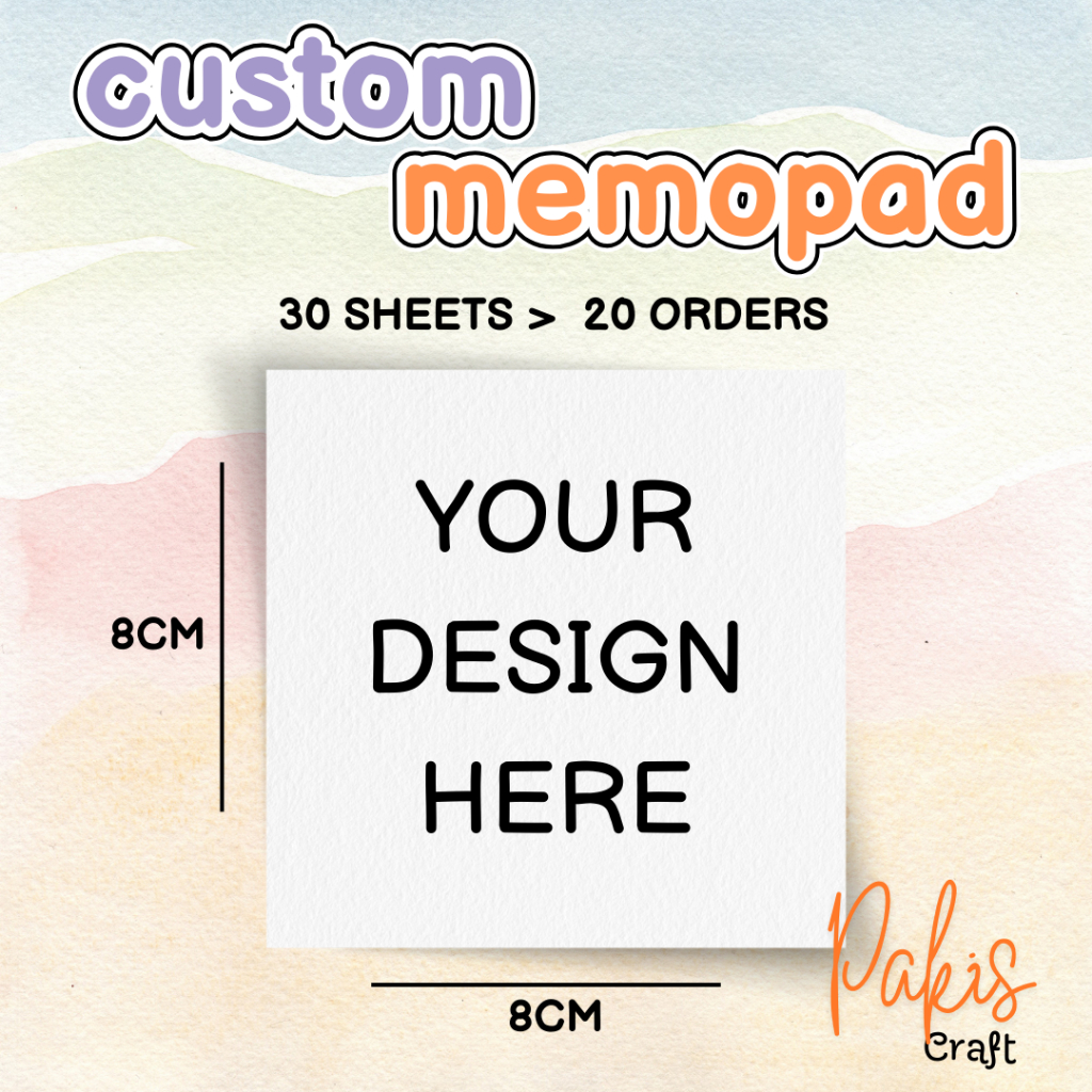 (Above 20 Order) Custom Memo Pad | Design Your Own Memo Pad (Tear Off ...