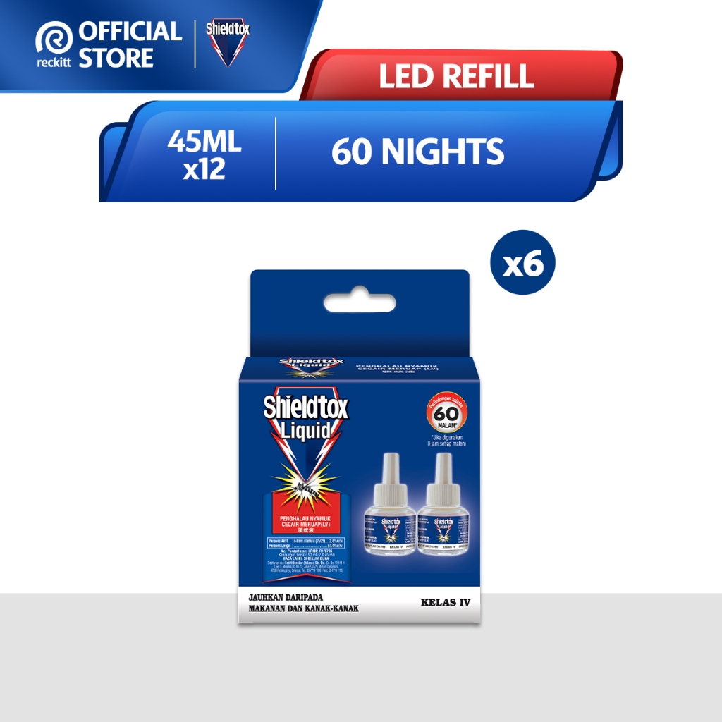 [Bundle of 6] Shieldtox Liquid Refill 60 Nights Mosquito Repellent ...