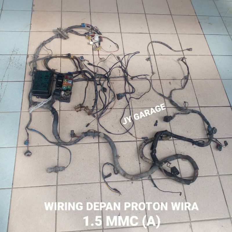 WIRING DEPAN ENGINE BAY LAMPU PROTON WIRA MMC 1.5 COMPLETE FUSE BOX ...