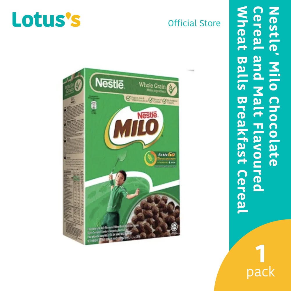 Nestlé Milo Chocolate and Malt Flavoured Wheat Balls Breakfast Cereal ...