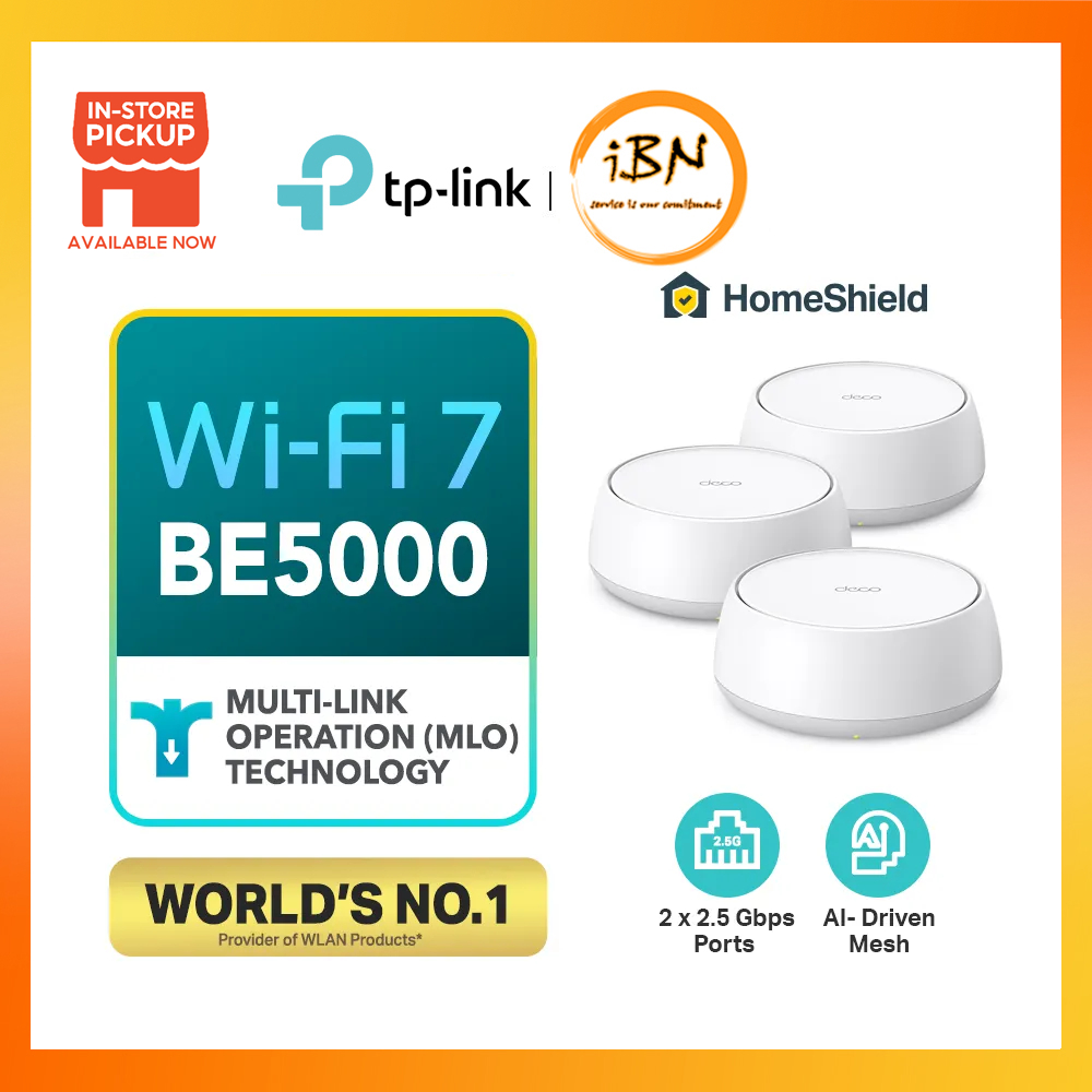 TP-Link BE5000 WiFi 7 Whole Home AI-Driven Mesh WiFi Router with ...