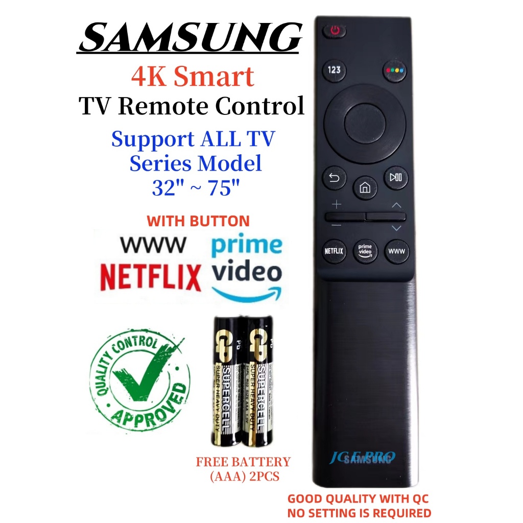 (Free Battery) Samsung 4K Smart TV Remote Control Support All Samsung ...
