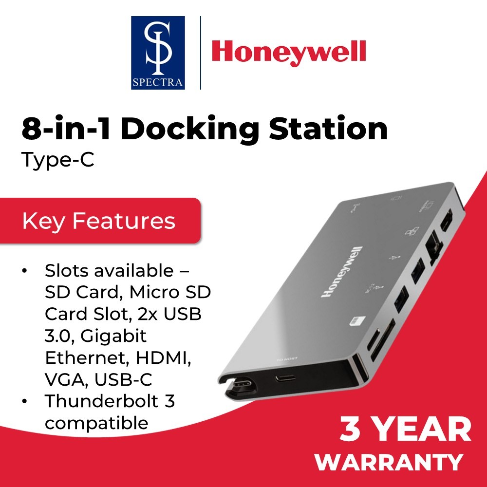 Honeywell Ultra Dock 8-in-1 USB Type-C Docking Station (HDMI/VGA ...