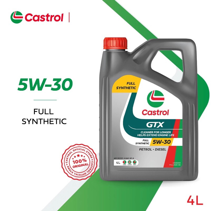 Castrol GTX 5W-30 (4L) Full Synthetic Engine Oil API SP ILSAC GF-6 for ...