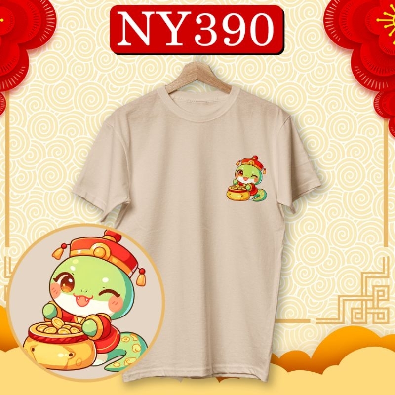 CNY Snake Cotton TShirt NY390 Lucky Red Pink Baju Tahun Baru Women 2XL ...