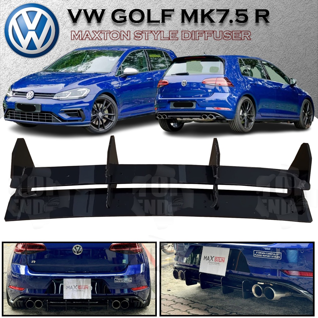 VOLKSWAGEN GOLF MK7.5 R MAXTON DESIGN REAR DIFFUSER VW GOLF 7.5R GOLF R ...