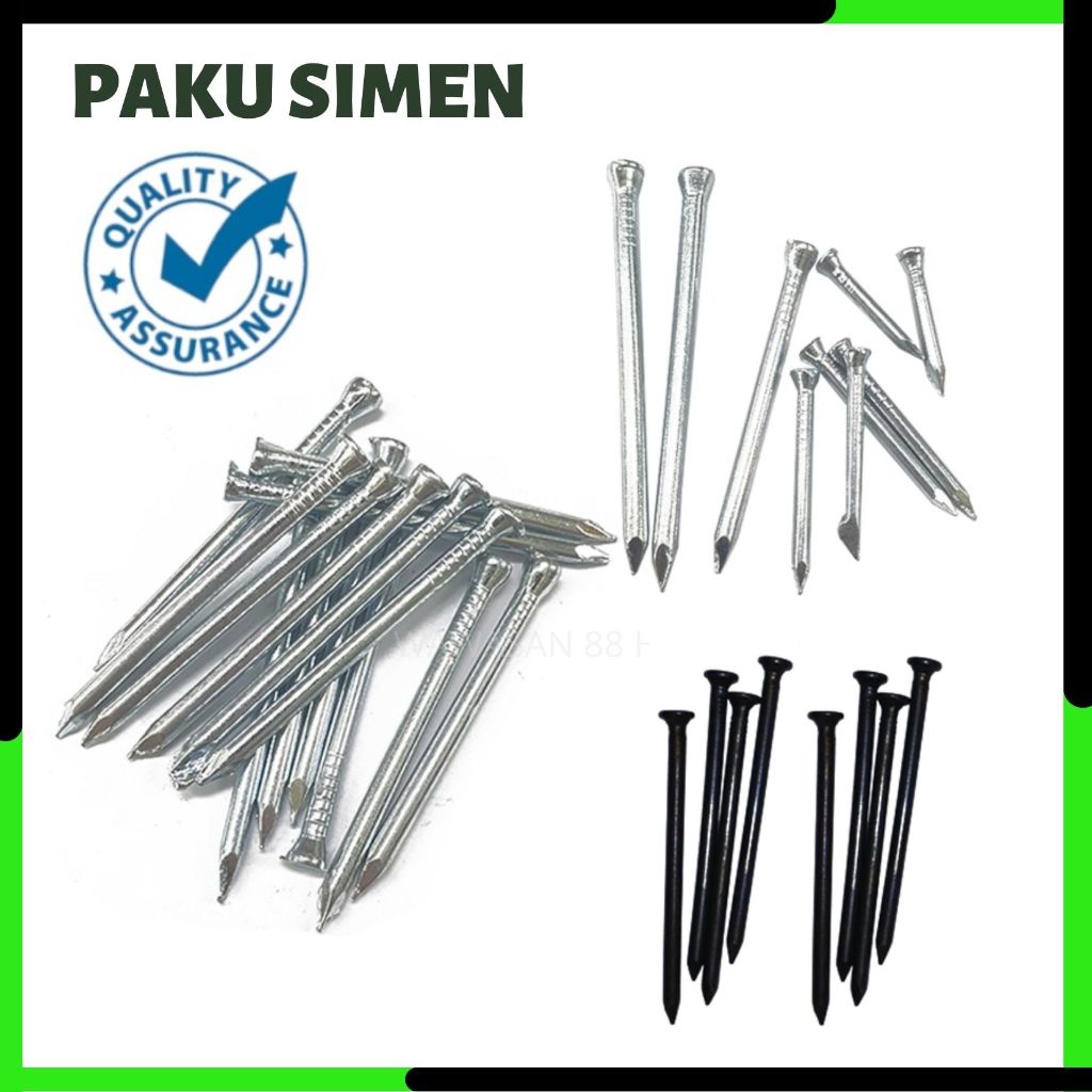 TULIPS / ARROW White Black Concrete Nail Masonry Nail Cement Nail Paku ...