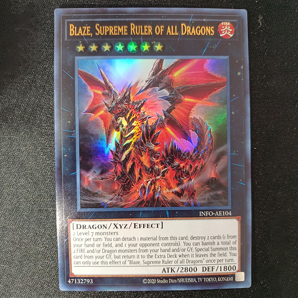 YUGIOH INFO-AE104 Blaze, Supreme Ruler of all Dragons [UR/UTR/SER] | Shopee Malaysia