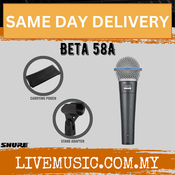 Shure BETA 58A Supercardioid Dynamic Vocal Microphone ( BETA-58A / BETA58A ) | Shopee Malaysia
