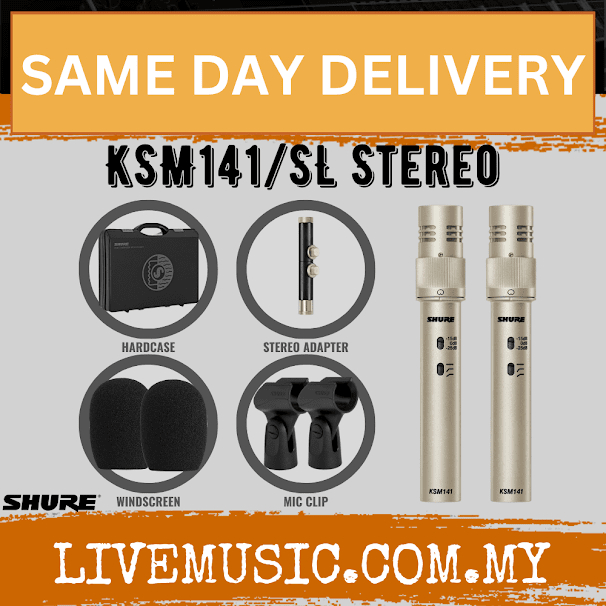 Shure KSM141/SL STEREO Condenser Microphone - Stereo Pair ( KSM141-SL ...