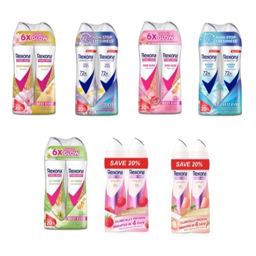 REXONA Sakura Spray Free Spirit Rose Glow Shower Clean Lily Repair ...