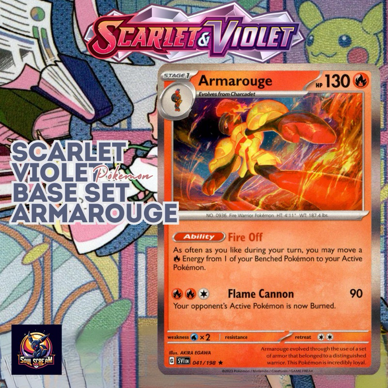 Pokemon TCG Armarouge 041/198 Scarlet Violet Base Set | Shopee Malaysia
