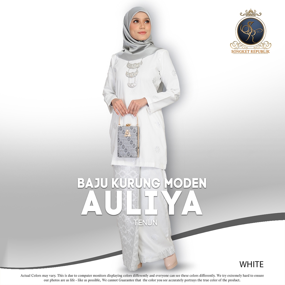 Baju Kurung Moden Songket Asli Cotton Ready To Wear Songket Bunga Tabur ...