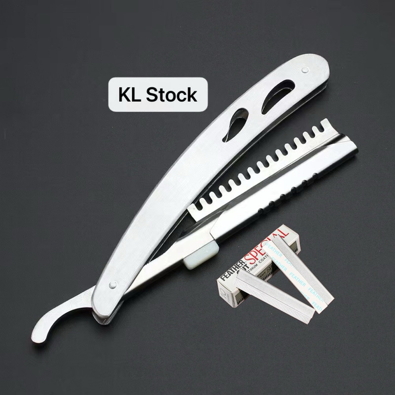 KL Stock Straight Barber Edge Steel Razors Shaving Knife Folding Men ...