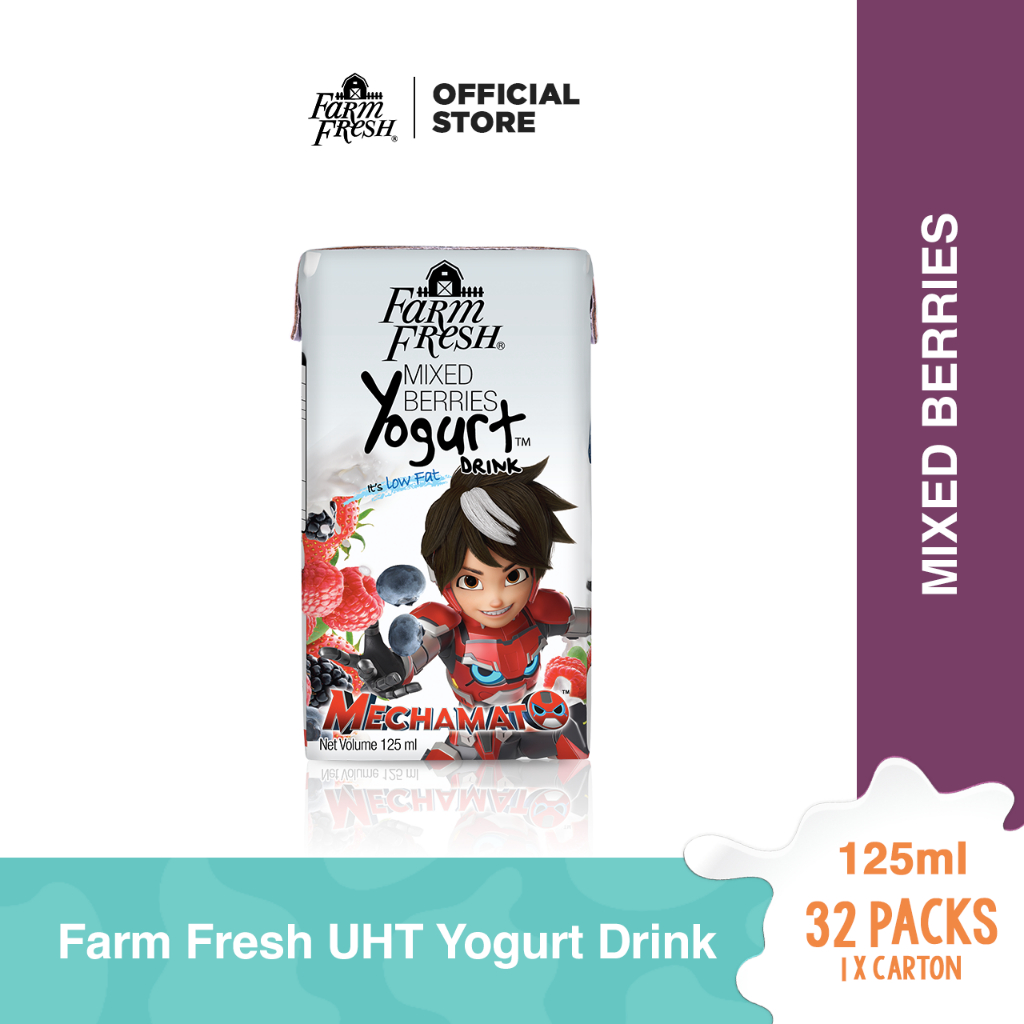 Farm Fresh UHT Yogurt Drink Mixberry 125ml x 32 Packs | Shopee Malaysia